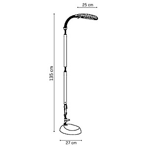 Kenley Natural Daylight Floor Lamp - Tall Reading Task Craft Light - 27W Full Spectrum White Bright Sunlight Standing Torchiere for Living Room, Bedroom or Office - Adjustable Gooseneck Arm - Gray