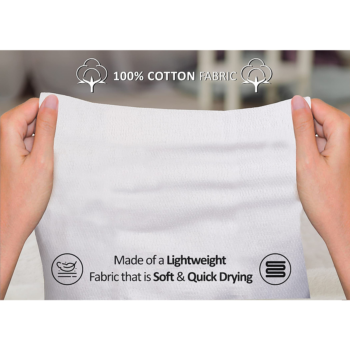 RUVANTI 6 Pack Birdseye Flat-Fold Cloth Diapers for Babies, 100% Cotton Extra Large Reusable Diapers 24x24 Inches, Baby Burp Cloths