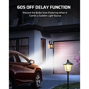 DEWENWILS Light Sensor Socket for Light Fixtures, Automatic Dusk to Dawn Light Bulb Sockets, Compatible with Incandescent/CFL/LED/Halogen Bulbs, 2 Pack