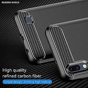 KOARWVC Phone Case for Galaxy A10 Case, Samsung M10 SM-A105F, Carbon Fiber Shockproof Rugged Shield Soft TPU Back Cover Cases for Samsung Galaxy A10 (Black)