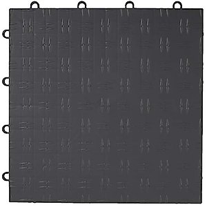 VEVOR Garage Floor, Durable Interlocking Floor Tiles, 50 Pack, Non-Slip Diamond Plate Garage Tiles, Support up to 55,000 lbs for Car Garage, Basements, Gyms, Repair Shops (12 x 12 inch, Graphite)