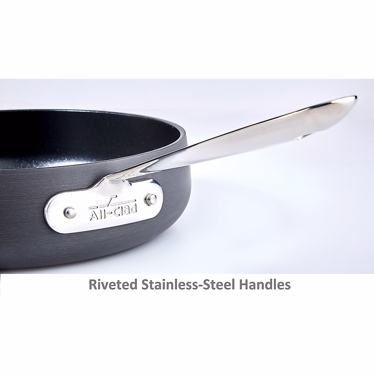All-Clad HA1 Hard Anodized Nonstick Fry Pan 12 Inch Induction Pots and Pans, Cookware Black & Hard Anodized Nonstick Sauce Pan Cookware, 2.5-Quart, Black
