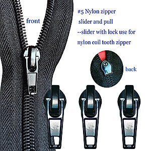 Zipper Pull 12 Pcs, Replacement Zipper Slider,Zipper Repair Kit #5, Fix Zipper Repair Kit for Repairing Coats ,Jackets , Metal Plastic and Nylon Coil Zippers.