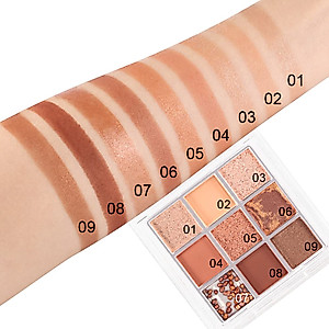AMY'S DIARY Copper Matte and Shimmer Eyeshadow Palette, Hazel Smokey Eye Makeup Palette, Waterproof Long Lasting