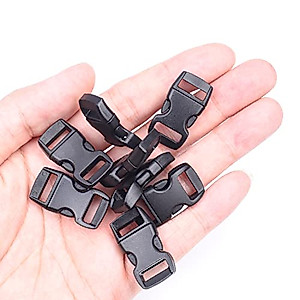 100 Pack 3/8 Inch Curved Contoured Paracord Bracelet Clips Plastic Quick Side Release Buckles for Paracord Bracelets Clasps Masks Dog Collar Straps Accessories