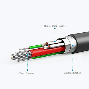 Anker Powerline II USB-C to USB 3.1 Gen2 Cable (3ft), USB-IF Certified for Samsung Galaxy Note 8, S8, S8+, S9, S10, iPad Pro 2018, MacBook, Sony XZ, LG V20 G5 G6, HTC 10, Xiaomi 5 and More