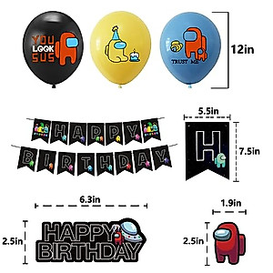 Luoximo Party Supplies, Party Decoration for Kids Birthday Come with Balloons, Cake Topper, Cupcake Topper, game stickers ,Swirls Stickers Birthday Party Decoration for Boys and Girls