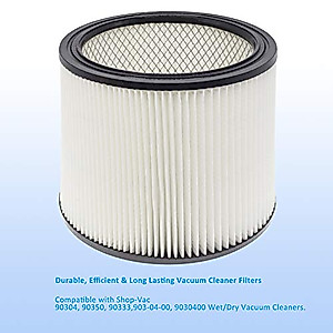 Wocase 90304 Cartridge Filter Replacement, Compatible with Shop-Vac Shop Vac 90304, 90350, 90333, 903-04-00, 9030400, 90595, 5 Gallon Up Wet/Dry Vacuum Cleaners