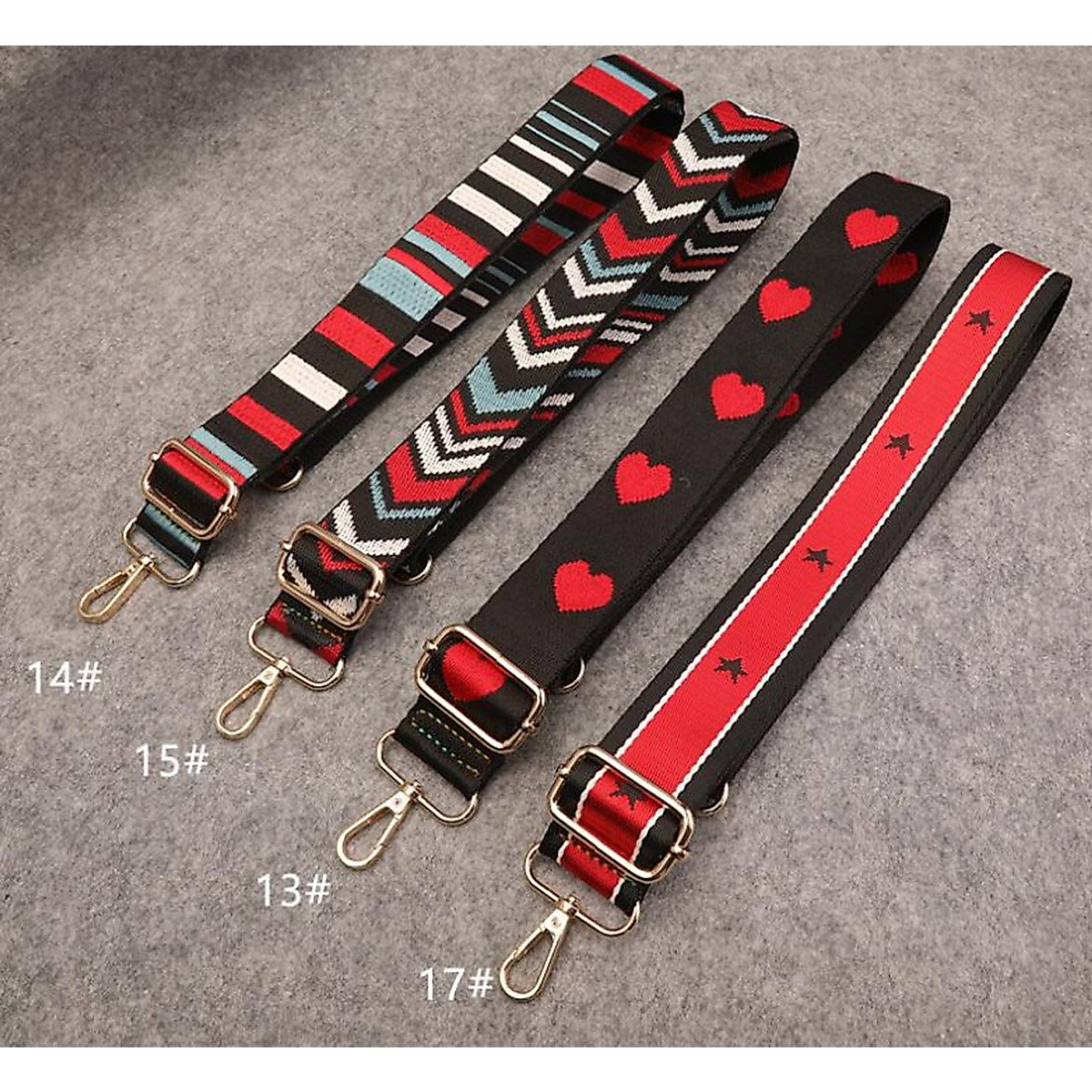 Purse Strap Replacement Guitar Style Multicolor Canvas Crossbody Strap for Handbags (25#)