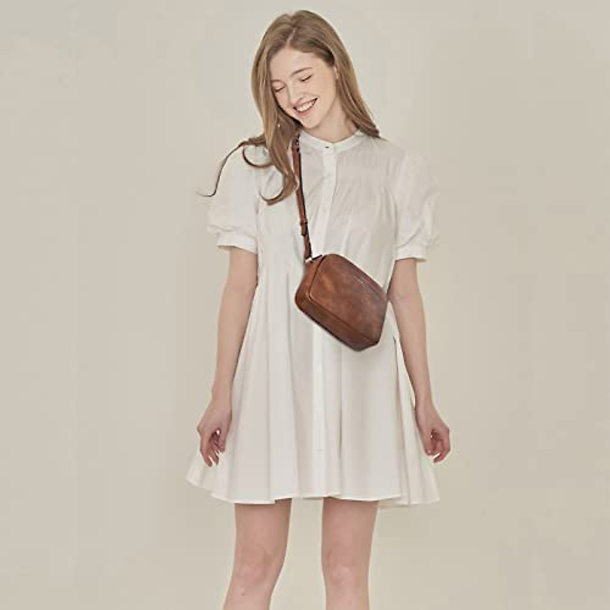 WESTBRONCO Crossbody Bag for Women Vegan Leather Wallet Purses Satchel Shoulder Bags Small Size Brown