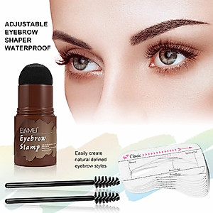 Eyebrow Stamp Stencil Kit, Professional Eyebrow Stamp and Stencil Kit for Perfect Brow, Long-lasting, Waterproof Eyebrow Tools Powder Kit for Women Makeup (Natural Black)