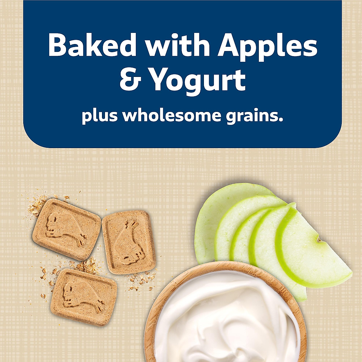 Blue Buffalo Mini Health Bars Crunchy Dog Biscuits, Oven-Baked With Natural Ingredients, Apples & Yogurt, 2-lb Box