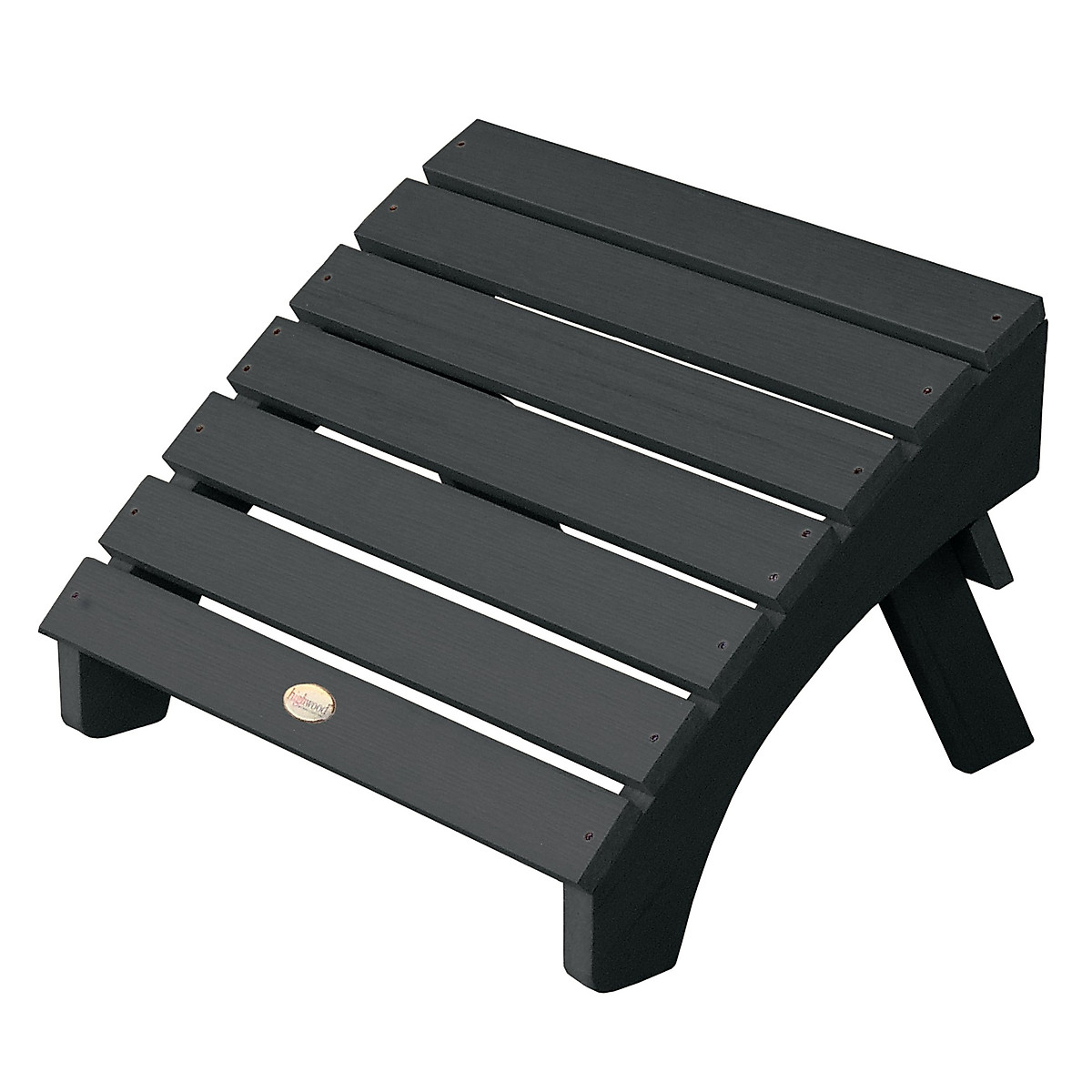 highwood AD-OTL1-BKE Adirondack Folding Ottoman, Black 19W x 20D x 13H in.