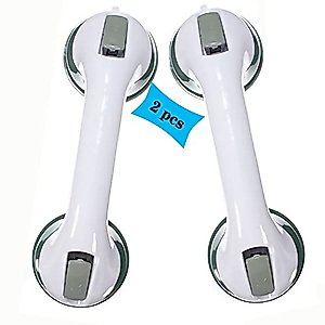Aladding Shower Handle -12 inch Bathroom Rod, Handles Suction, Grab bar,Over-Blue Lock Safety Suction Cup, Elderly Handle, Auxiliary Supplies（2pcs）, hk-7