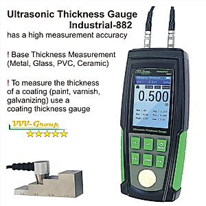Ultrasonic Thickness Gauge Industrial-882 / Steel, Metals, Plastic, Glass, PVC, Pipes Thickness Gauge Meter – Range 0.039 to 8.85 inch| 2.4” HD Color LCD | Auto Calibration (All materiаl)