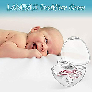 LANEYLI Pacifier Case Pacifier Holder Case Pacifier Clip Binky Holder Case Pacifier Box Pacifier Accessories 2 Pack Pink
