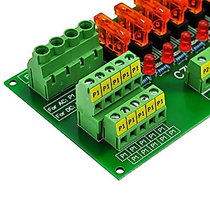 Electronics-Salon Panel Mount 10 Position Power Distribution Fuse Module Board, for AC/DC 5~32V