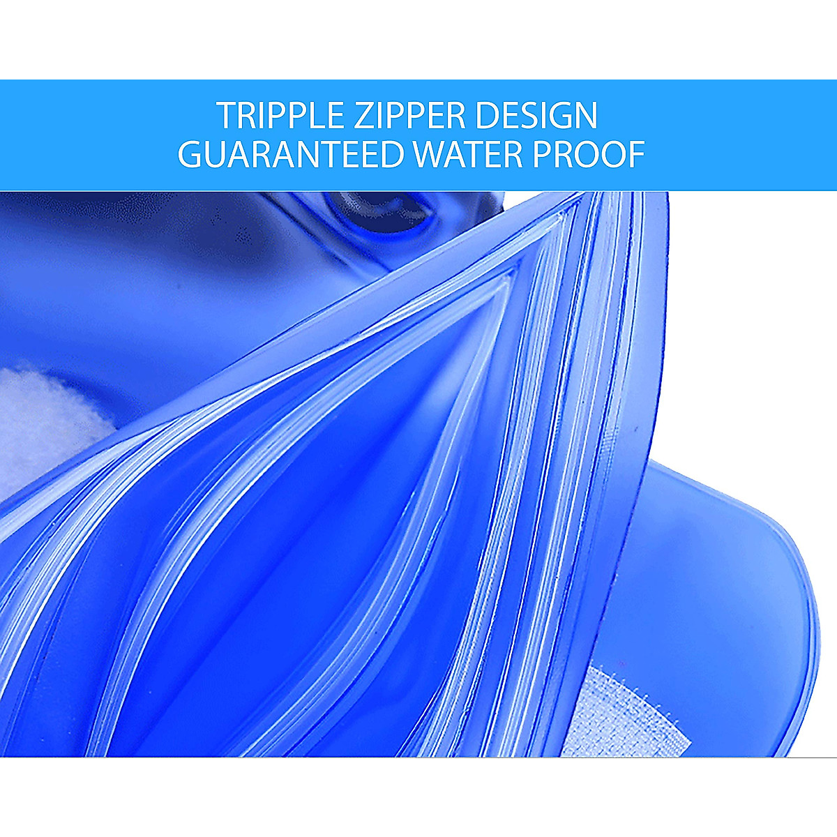 ANJ Outdoors 2PK Most Durable Waterproof Pouch/Waterproof Fanny Packs for Women and Men | 3-Zipper Beach Bags Waterproof Sandproof | Waterproof Wallet/Phone Case With Waist Strap for Swimming