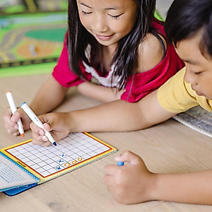 Melissa & Doug On the Go Game On! Reusable Games Wipe-Off Activity Pad Reusable Travel Toy with 2 Dry-Erase Markers - FSC Certified