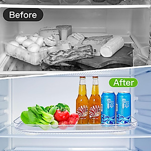 Refrigerator Lazy Turntable Organizer, 11.81'' Clear Rectangular Refrigerator Organizer, Square Lazy Turntable for Refrigerator Cabinets, Table, Pantries, Kitchen, Counterops, Pantry Organizer,