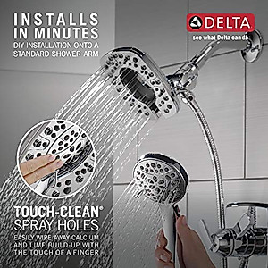 Delta Faucet-4-Spray In2ition Dual Shower Head with Handheld Spray, Chrome Shower Head with Hose, Showerheads & Handheld Showers, Handheld Shower Heads, Detachable Shower Head, Chrome 58498