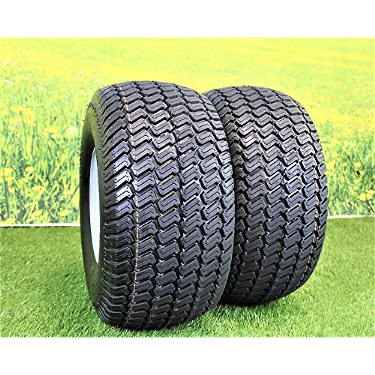 (Set of 2) 20x10.00-8 Tires & Wheels 4 Ply for Lawn & Garden Mower (Compatible with Husqvarna)