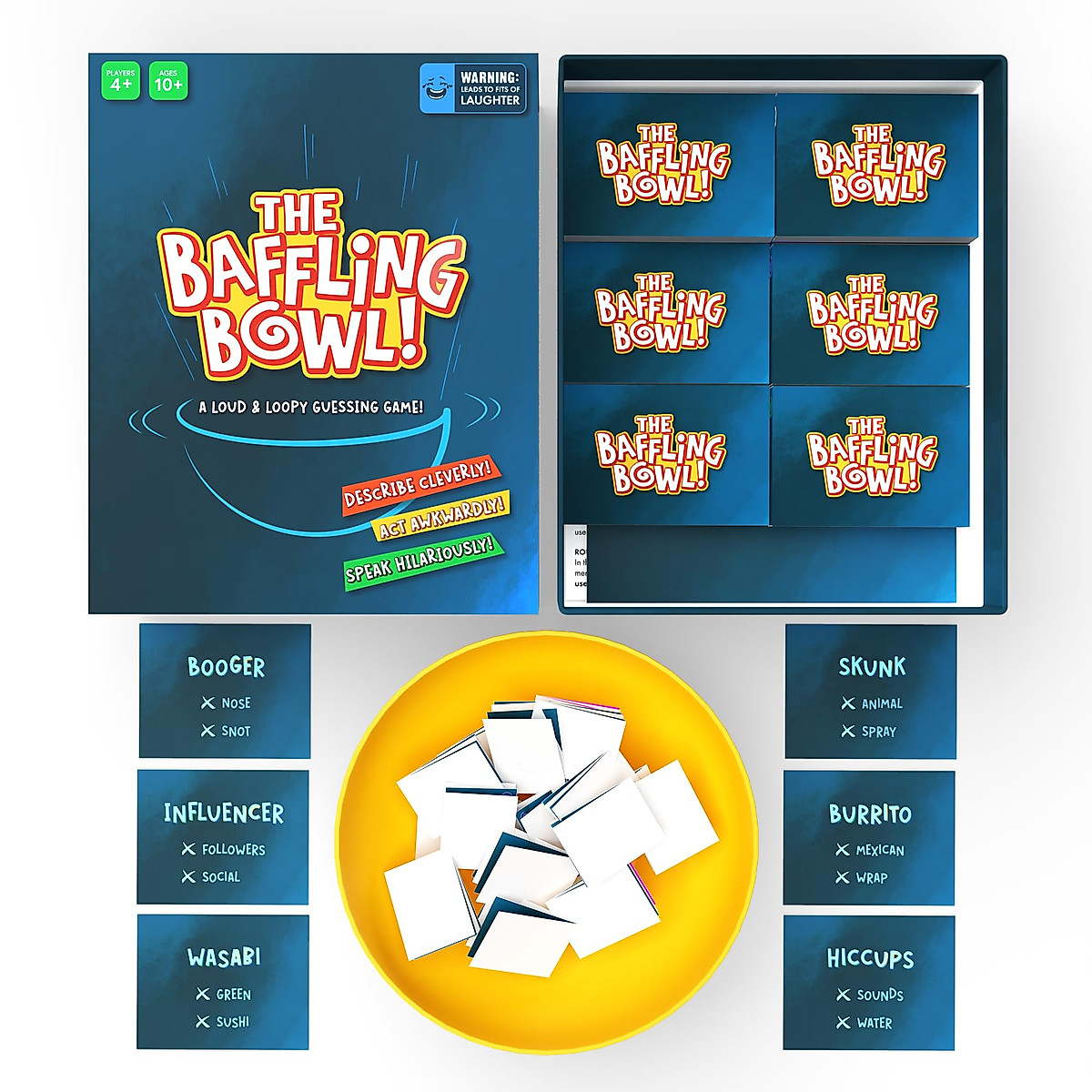 Baffling Bowl - Hilarious 600 Cards Guessing Game for Kids, Teens & Adults, Fun, Bonding for Friends & Family, Challenges for Game Nights, Parties, Gifts for Ages 10, 11, 12, 13 and Up, Players 4+