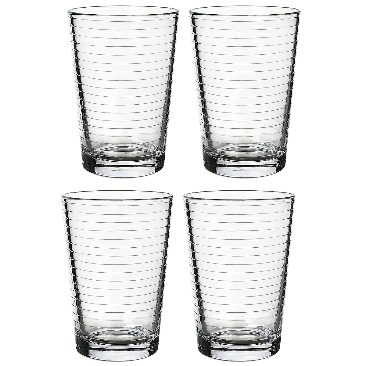 Yumchikel Juice Glasses 7 oz. Set Of 4 Glass Cups - Drinking Beverage Tumblers for Soda, Water, Milk, Coke, and Spirits, Durable and Dishwasher Safe Heavy Bottom Juice Glassware-For Home and Bars