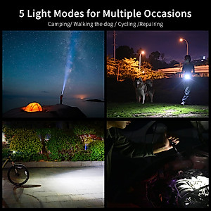 WUBEN L50 Rechargeable Flashlights, USB Tactical flashlights 1200 high lumens, Super Bright IP68 Waterproof LED flashlights, EDC Pocket Flashlights 5 Modes for Emergency, Rescue, Inspection, Hunting