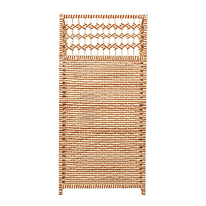 Household Essentials Woven Accent Shelf Cream and White Paper Rattan