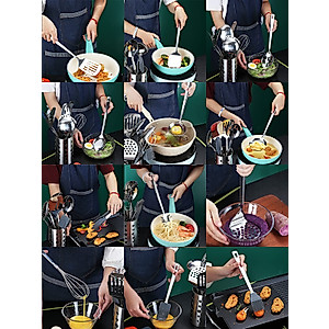 Stainless Steel Cooking Utensils Set,Kyraton 37 Pieces Kitchen Utensils Set, Kitchen Tool Gadgets Set with Utensil Holder Non-Stick and Heat Resistant Dishwasher Safe