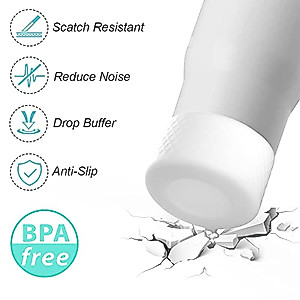 Silicone Boot for Stanley 40oz Quencher Adventure & Stanley IceFlow 30oz 20oz, Protective Anti-Slip Flex Boot with Netlike Texture and Air Outlet (Clear)