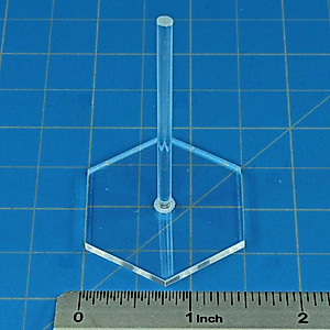 LITKO Acrylic Flight Stands | Hexagon | 3mm Clear Hexagonal Flight Base with Flight Peg (2.5-inch)