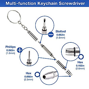 Hautton Eyeglass Repair Set, Precision Magnetic Screwdriver Tool Kits with Nose Pads, Screws, Tweezer, Cleaning Cloth for Eye Glass Spectacles, Sunglass, Watch, Clock, Small Electronics Fix