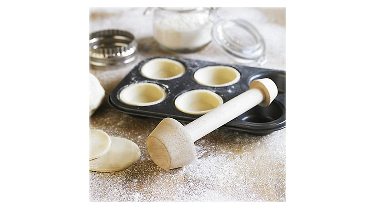 MSART Tart Tamper Mini Pastry Pusher for Tarts & Pies - Durable Wood Design