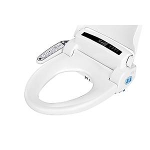 Empava EB990 Heated Toilet Seat with Warm Air Dryer and Wash Functions in White, Round