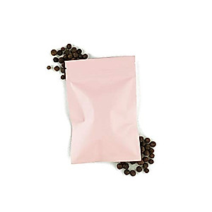 QQ Studio 100 Food-Safe Pastel Double-Sided QuickQlick™ Flat Bag with Zipper Seal (10x15cm (3.9x5.9"), Matte Pink)