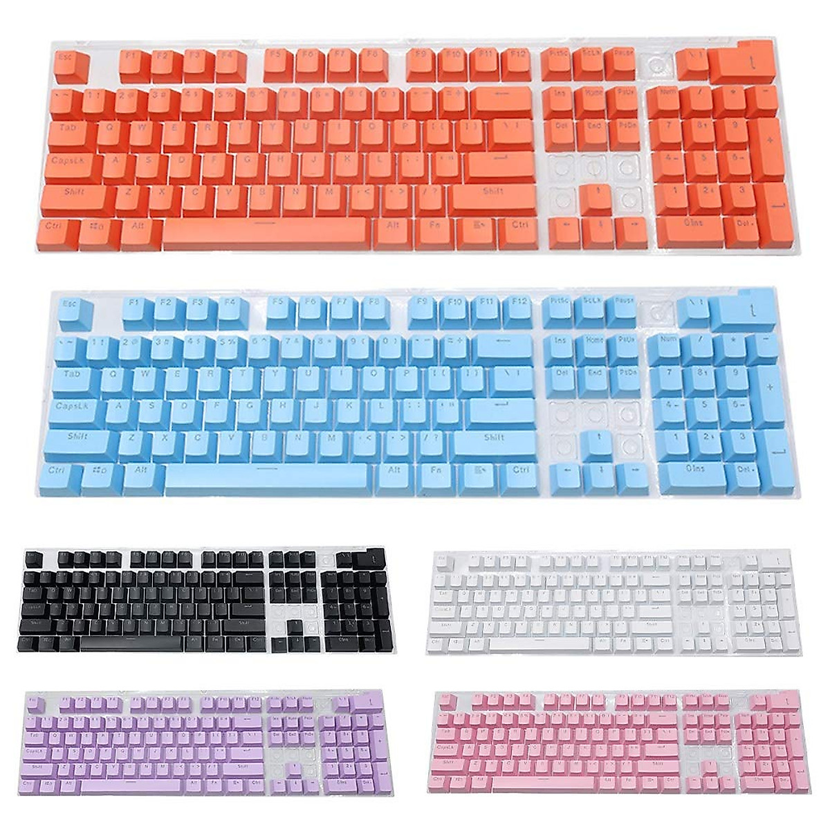 shlutesoy 104Pcs/Set Backlit Mechanical Gaming Keyboard Keycap Portable Keyboard Keycap Gaming/Office Blue