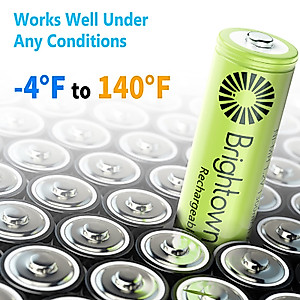 Brightown 12-Pack Rechargeable AAA Batteries, 600mAh NiMH Precharged Triple A Solar Batteries for Solar Lights and Household Devices, Low-self Discharge, Up to 1200 Cycle Times, UL Certified, 1.2V