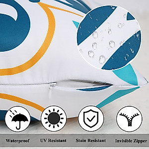 JYVNCZ Set of 4 Outdoor Throw Pillow Covers 18x18 Inchs Fall Decorative Patio Cushions for Outdoor Furniture Boho Decor Pillow Covers for Couch Hammock