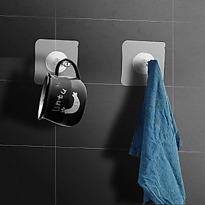 Wall Hangers Without Nails, 14 Pieces Self Adhesive Wall Hooks Heavy Duty Screw Free Sticker No Nail Picture Hangers Clear Pvc Sticker Hooks for Home Kitchen Bathroom Office Hanging Wall Mount