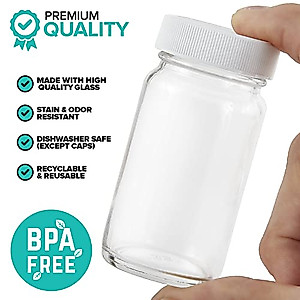 Stock Your Home Glass Shot Bottles with Caps (16 Pack) 2 Oz Juice, Wellness, or Ginger Shots Bottle - Leak Proof, Dishwasher Safe, Mini Jars with Plastic Lids - Reusable Small Juicing Containers