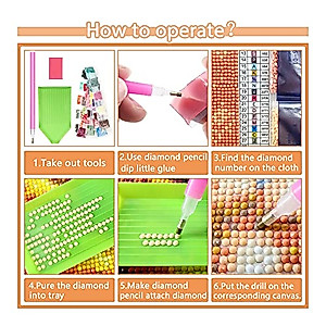 Eterkosu Owl Diamond Painting Kits for Adults Beginners - 5D Animals Full Drill Round Diamond Art Kits Diamond Dots Paintings with Diamonds Rose Flowers Gem Art Rhinestones Picture Crafts Home Decor