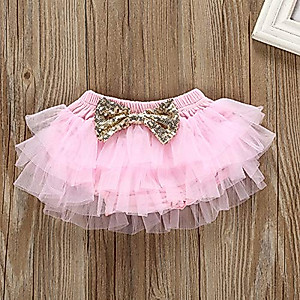 Baby Girl Unicorn Outfit Infant Sparkle 1st Birthday Romper+Tutu Princess Skirt Dress Bow Headband Skirt Sets (White, 0-6 Months)