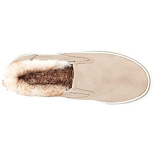 Lugz womens Clipper Lx Fur Classic Slip-on Fashion Sneaker, Fawn/Cream/Off White, 8.5 US