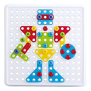 Kidoozie Create & Construct Building Kit, S.T.E.A.M Mosaic Art Activity for Children Ages 3+