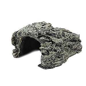 TOPINCN Fish Hiding Cave Aquarium Non-Toxic High Simulation Crawling Turtle Reptile Basking Hide Habitat Tank Decoration Ornament(Small)