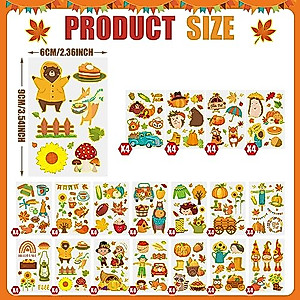 Demissle 72 Sheets fall Temporary Tattoos for Kids Baseball Temporary Tattoos Stickers Thanksgiving Bee Tattoos for Kids Party Supplies (Animal)