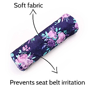 TANOFAR Baby Car seat Cover and Seat Strap Covers for Babies,Purple Flower, Car seat Canopy & Seat Belt Covers