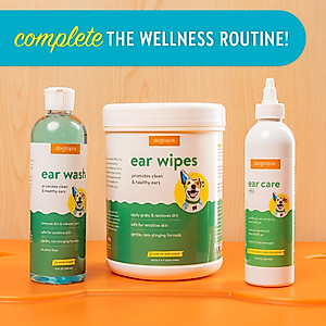 Dogtopia Ear Wash Solution for Pets | Gentle Daily Ear Cleaning Solution (12oz) for Dogs | Non-Stinging, Alcohol-Free Formula to Remove Dirt and Reduce Odor | Promotes Clean and Healthy Ears for Pets